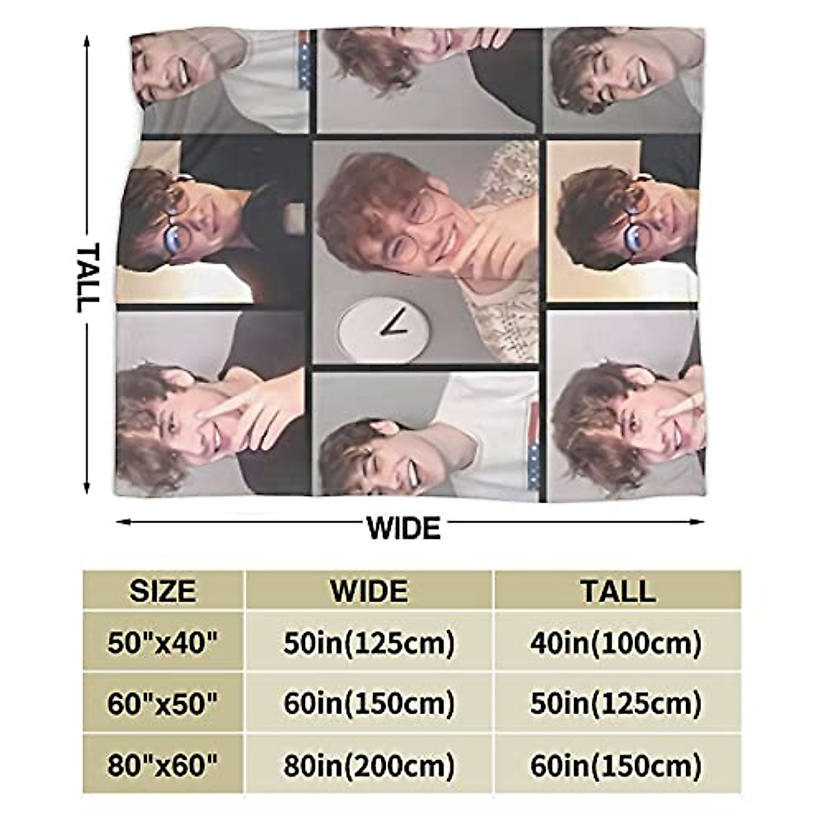 Wilbur Soot Soft and Comfortable Warm Fleece Blankets Beach Blanket Picnic Blankets Throw Blankets (50"x40")