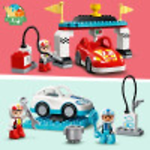 LEGO DUPLO Town Race Cars 10947 Cool Car-Race Building Toy; Imaginative, Developmental Playset for Toddlers and Kids; New 2021 (44 Pieces)