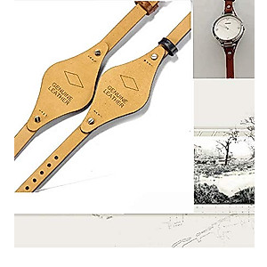 Dioway Women's 8mm Spring Bar Watch Band Genuine Calf Leather Replacement Straps for Fossil ES3148 ES4119 ES4176 ES3262 ES3077- Fossil Watch Band (Blue)