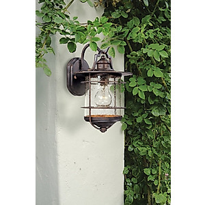 Franklin Iron Works Casa Mirada Rustic Industrial Farmhouse Outdoor Wall Light Fixture Bronze 3-Light 16 1/4" Clear Seedy Glass for Exterior Barn Deck House Porch Patio Outside Garage Front Door