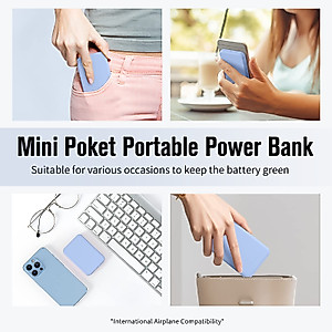 VANYUST S22 Portable Charger, 5000mAh Mini Power Bank 3-Port Output (USB-C in&Out) Fast Charging, External Battery Pack Compatible for iPhone 14/13/12/11 Series, Samsung, Android, and More (Blue)