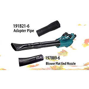 Haiouus 191B21-6 Adapter Pipe & 197889-6 Flat end Nozzle, Compatible with Makita Blower, Fits XBU03 & XBU02Z Model