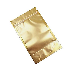 FERENLI 50 Pieces Aluminum Foil Mylar for Zip Bags Lock Matte Plastic Heat Sealable Stand Up Food Storage Bag Coffee Beans Zipper Lock Packing Pouch for Sample Reusable 3.9x5.9 inch