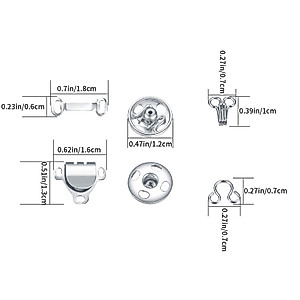 100 Pcs Sewing Hooks and Eyes Closure Set, 3 Styles Skirt Hook and Eye Closures Sewing Snaps Kit, Metal Snaps Buttons Fasteners Press Studs Set for Skirt, Bra, Trousers, Dress, Sewing, DIY Crafting