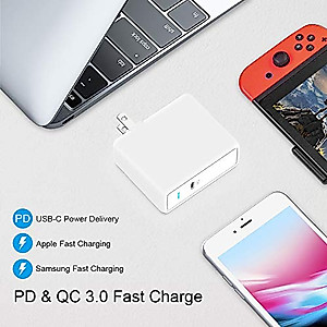 Aiibe USB C Charger Power Adapter 61W Type C Wall Charger Power Delivery 3.0 Fast Charging Block PD Charger for MacBook Pro/Air, Dell XPS, HP, iPad Pro Nintendo iPhone SE 11 12 Pro Max and More