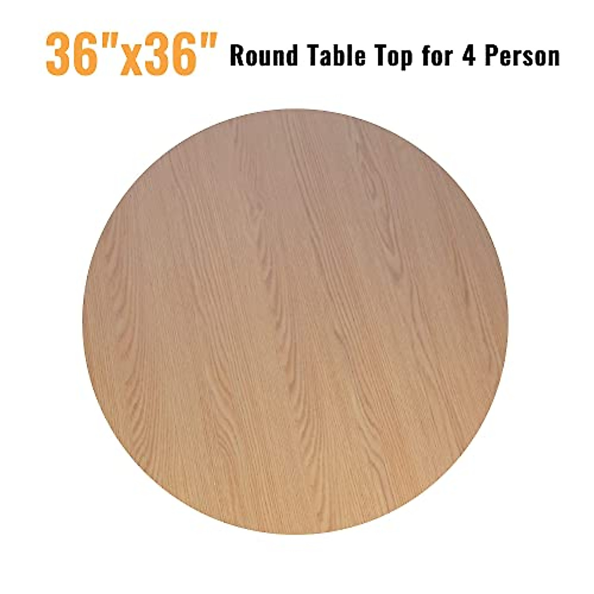 36" Round Dining Table, Modern Kitchen Table for 2-4 Persons, 1.5" Thickness Tabletop w/Solid Metal Legs, Coffee Table for Cafe/Bar Kitchen Dining Office, Easy-Assembly