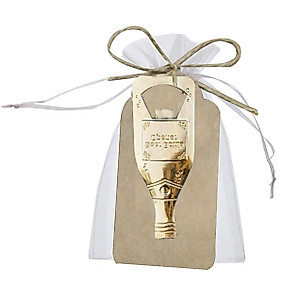 Bodosac 30 Pcs Rustic Vintage Beer Key Bottle Opener with Card Tag and Sheer Bag for Beer Wedding Party Favors