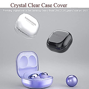 Aiiko Compatible Galaxy Buds Pro Case 2021 /Galaxy Buds Live Case 2020 Clear Soft TPU Shockproof Case Protective Cover for Samsung Earbuds with Keychain -(Clear), m