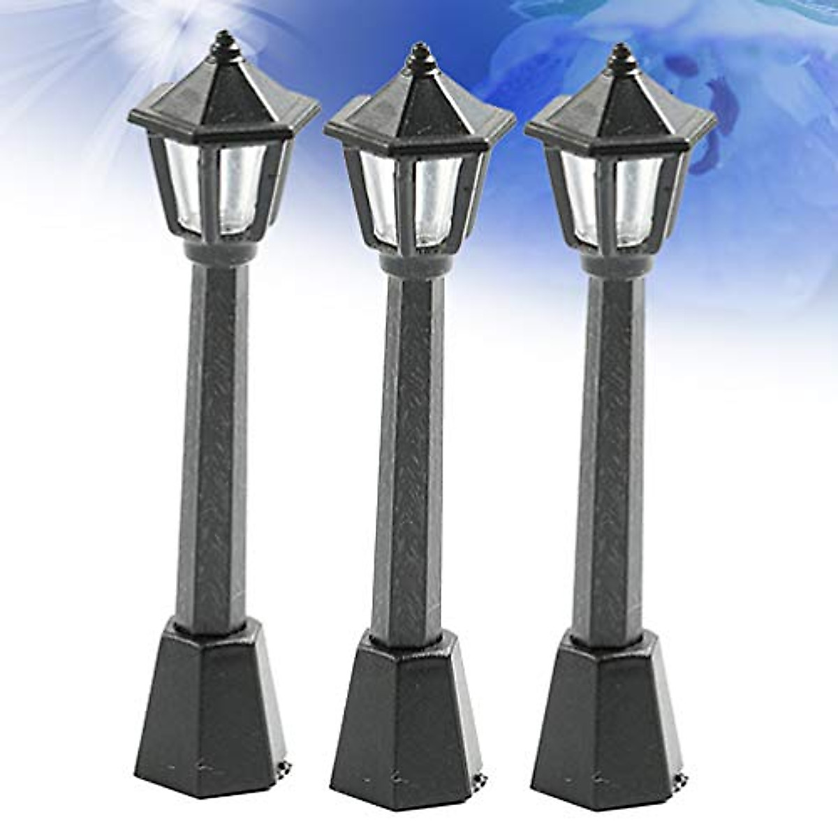 BESPORTBLE 6pcs Mini Street Light Model Solar Lamp Post Lights Outdoor Pathway Lantern Post Doll House Fairy Garden Decorations Accessories