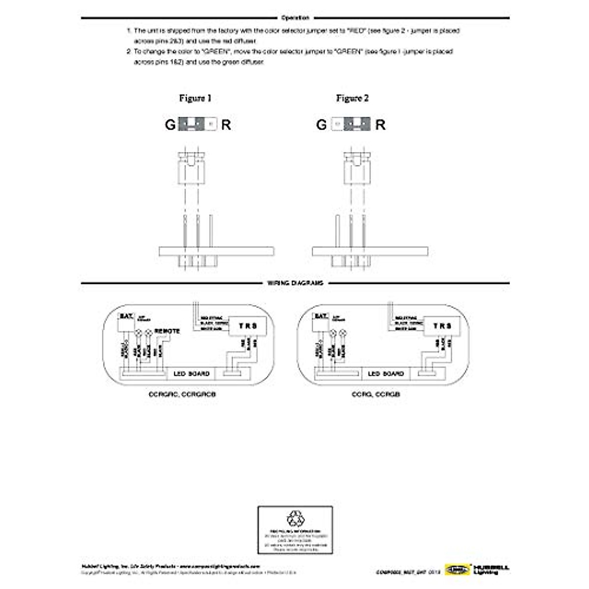 HUBBELL CCR, Remote Compatible Combination Outdoor Emergency Light and Red Letter Exit Sign, with 120/277VAC, 60Hz Input, 2 Fully Adjustable LED Lamps, 18 in x 2 in x 8.2 in, White