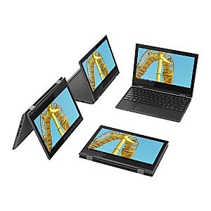 Lenovo 11.6in 2-in-1 Convertible Laptop Anti-Glare Touchscreen Display Intel Quad Core N4120 4GB RAM 64GB Storage Web Cam Windows 10 Pro Active Stylus Included