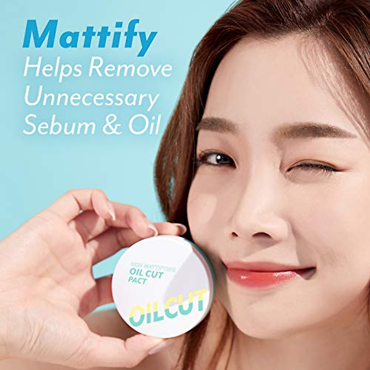 I'm Meme Compact - Tone-up Pact | Pink Blur Effect, Mattify Skin, Pressed Powder, 0.35 Oz + Compact - Oil Cut Pact Bundle