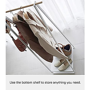 Yamazaki Shelf Home Free Standing Hanger | Steel | Coat Rack, One Size, White