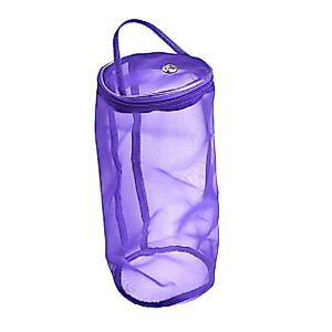 VILLCASE Tote Purse with Zipper Travel Storage Bag Tool Stand Wool Storage Bag Tote Bag with Zipper Yarn Tote Bag Storage Bags Container Handbag Crochet Knitting Needle Purple Yarn Mesh Bag