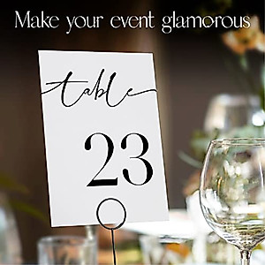 26 Pieces Table Numbers for Wedding Reception, Table Number 1-25 with Head Table Card, Double Sided Contemporary Table Number Design, 4x6" Wedding Table Numbers, Matte Lamination Table Number Cards