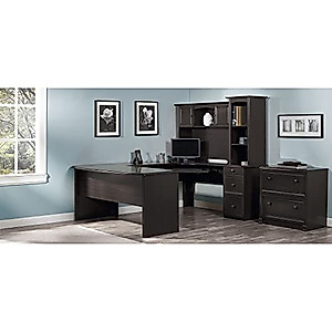 Realspace® Broadstreet 65"W U-Shaped Executive Desk, Walnut