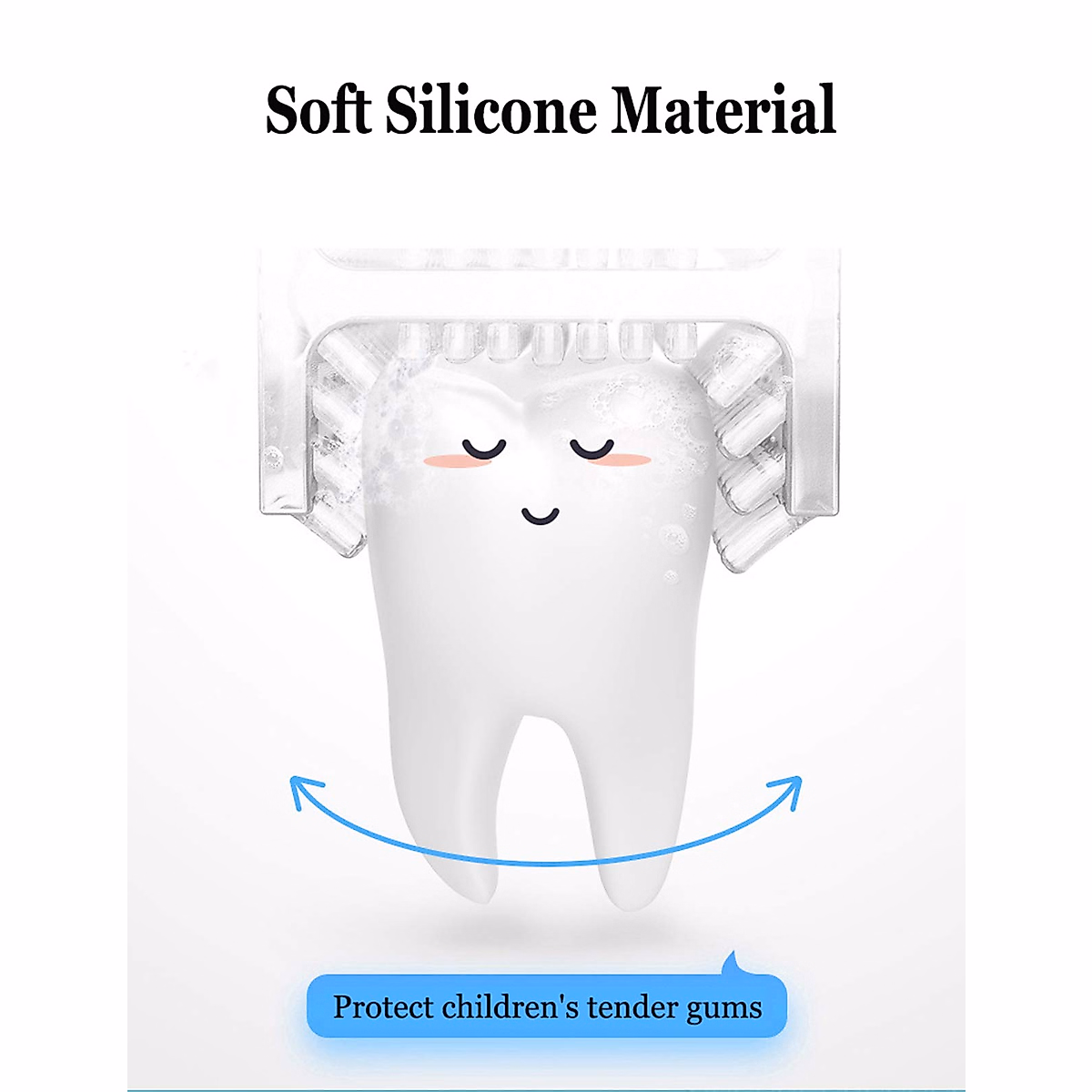 FOKER U-Shaped Electric Toothbrush Brush Replacement Heads, Kids Automatic Toothbrush Head Accessories, Replaceable Toothbrush Head, Silicone Toothbrush Head, Suitable for 2-6 Years Old, Pack of 4