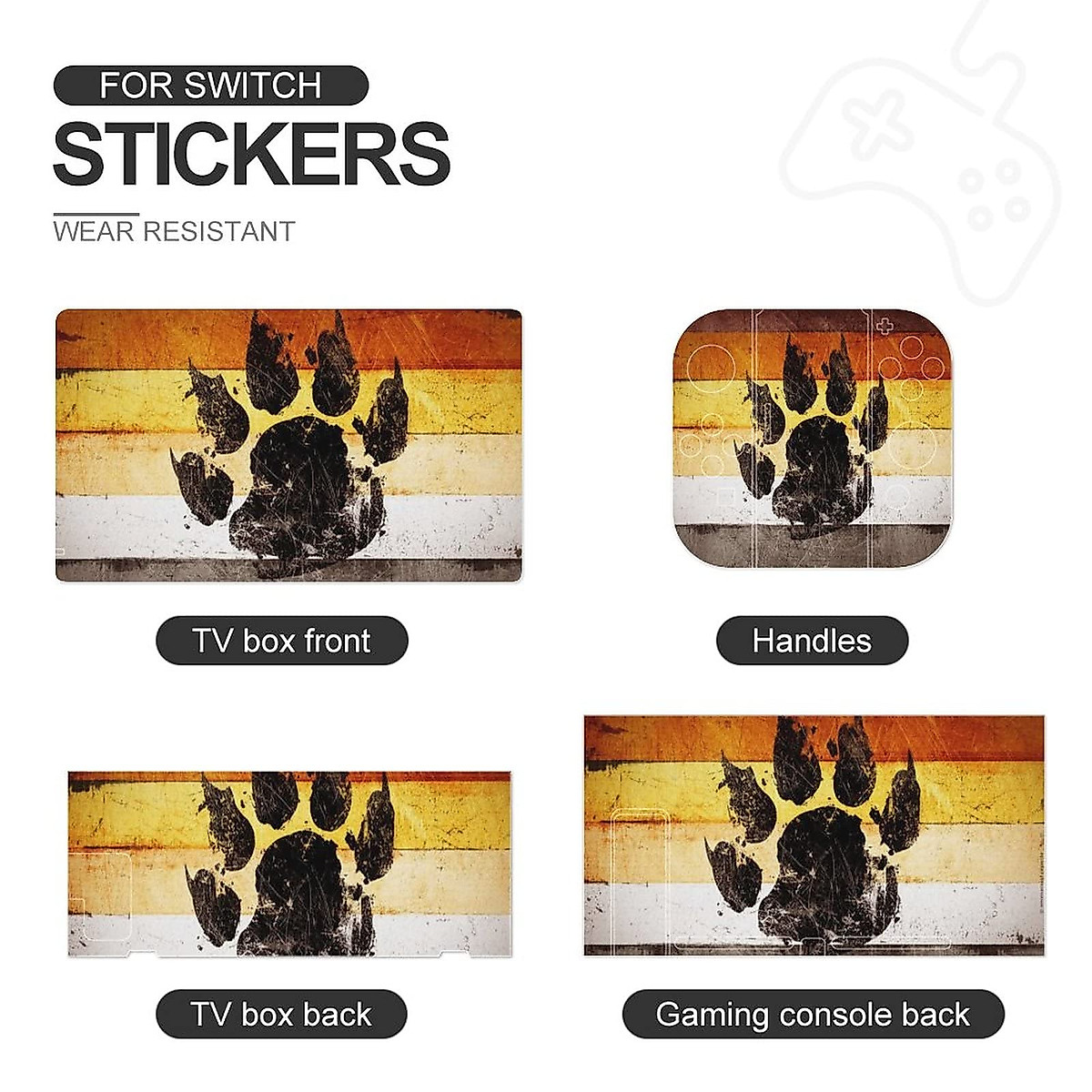 Gay Bear Flag Full Set Protector Sticker Cover for Switch Console and Switch Lite Slim Skin