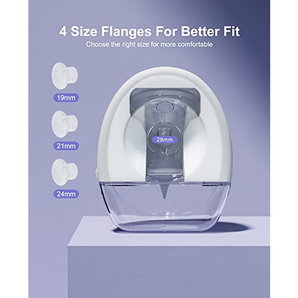 Wearable Breast Pump Hands Free, Haimmy Electric Portable Wireless Breast Pumps with 3 Modes & 9 Levels, 19/21/24/28mm Flange, LCD Display, Leak-Proof, Low Noise Painless Breastfeeding Pump (2 Pack)