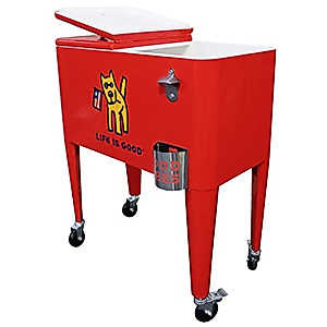 Leigh Country 60 Qt. Rolling Life is Good Cooler - Rocket w/Flag