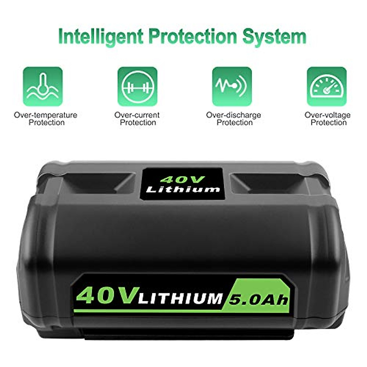 ADVTRONICS 5.0Ah 40V Replacement Battery Compatible with Ryobi 40 Volt Battery OP4015 OP4026 OP40201 OP40261 OP4030 OP40301 OP4040 OP40401 OP4050 OP40501 OP40601