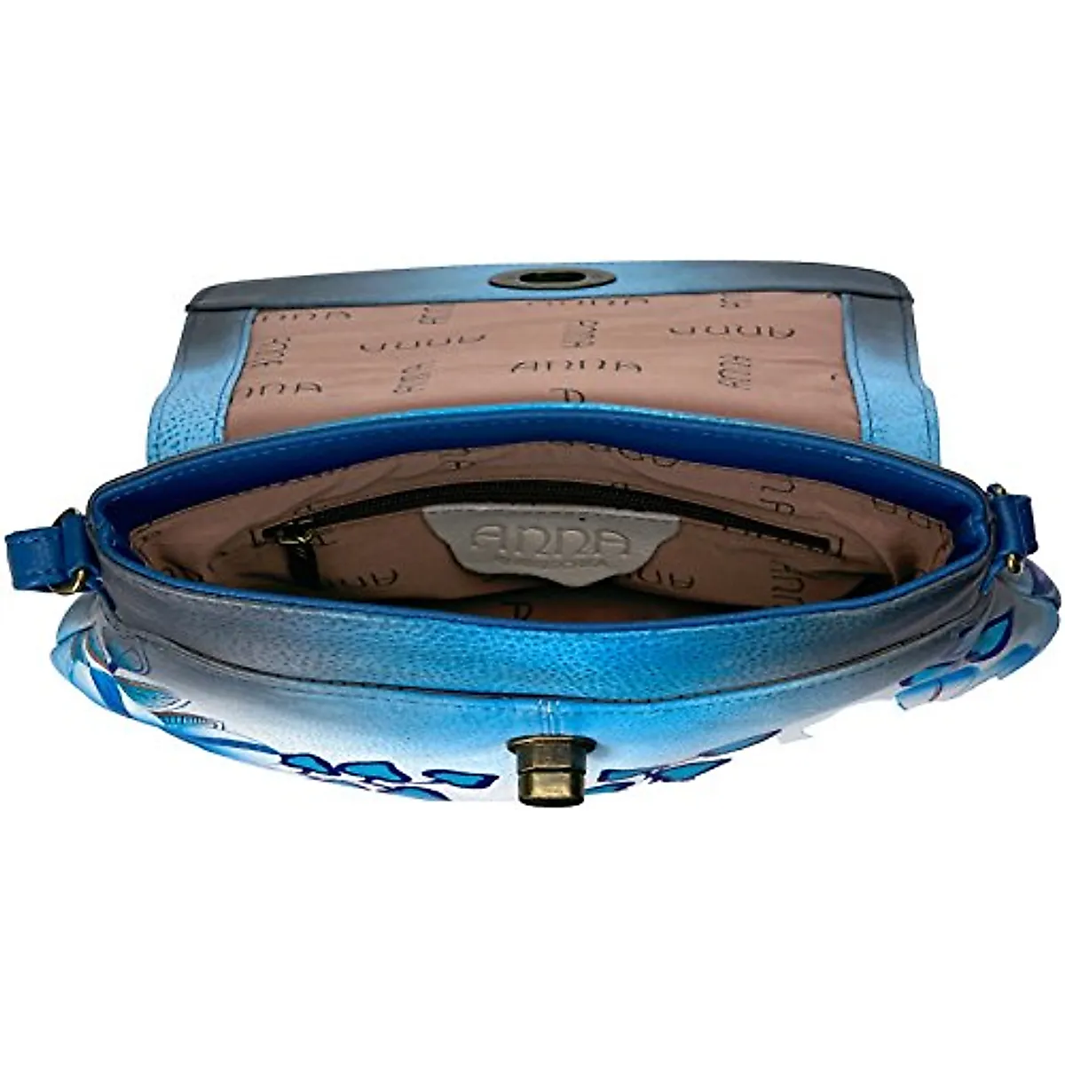 Anna by Anuschka Medium Flap-Over Crossbody, Summer Bloom Blue