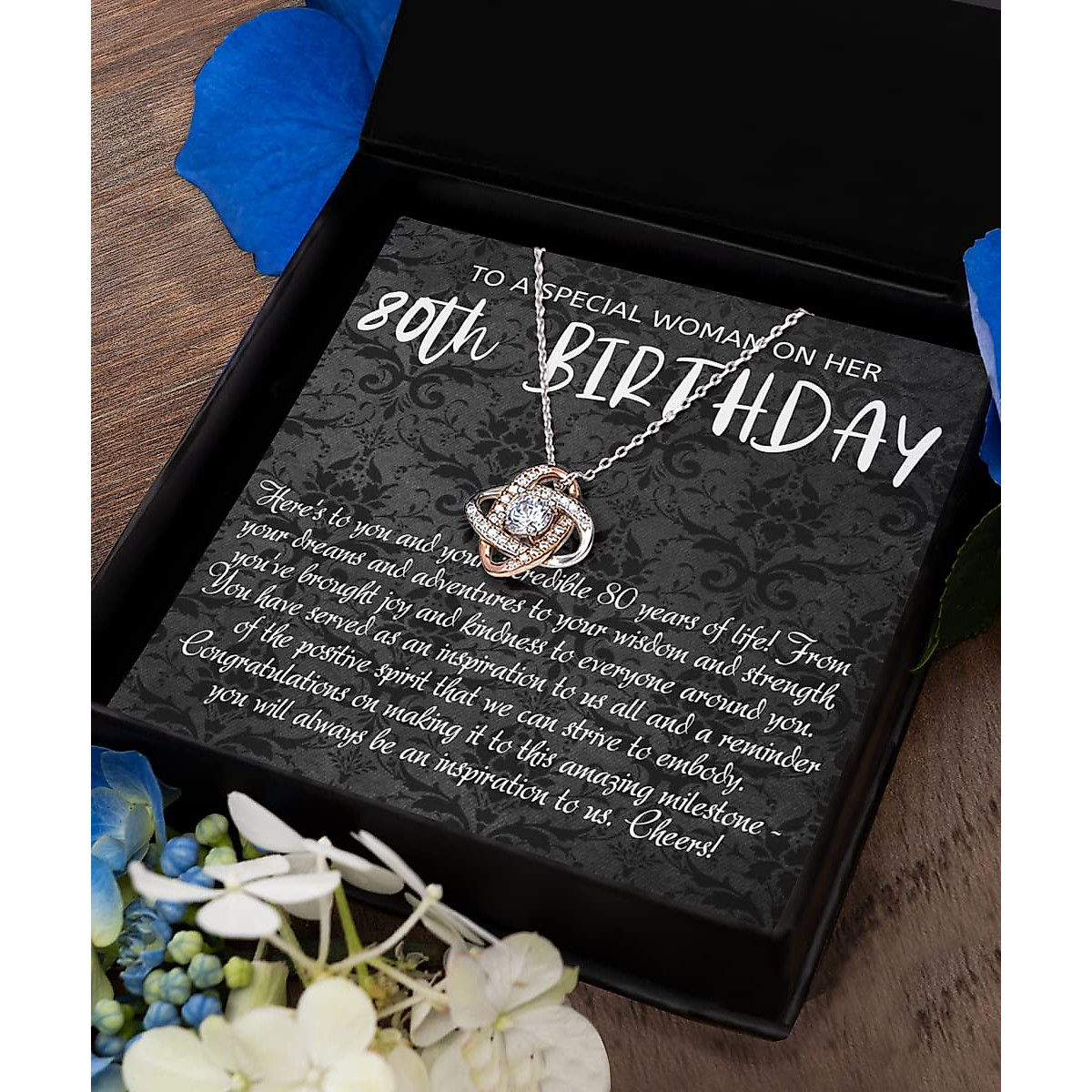 AMISK CREATIVES Granddaughter Necklace Gifts From Grandma Grandmother Or Grandpa Grandfather To My Granddaughter Birthday Graduation Pendant Jewelry with Message Card and Gift Box - Gold Love Knot