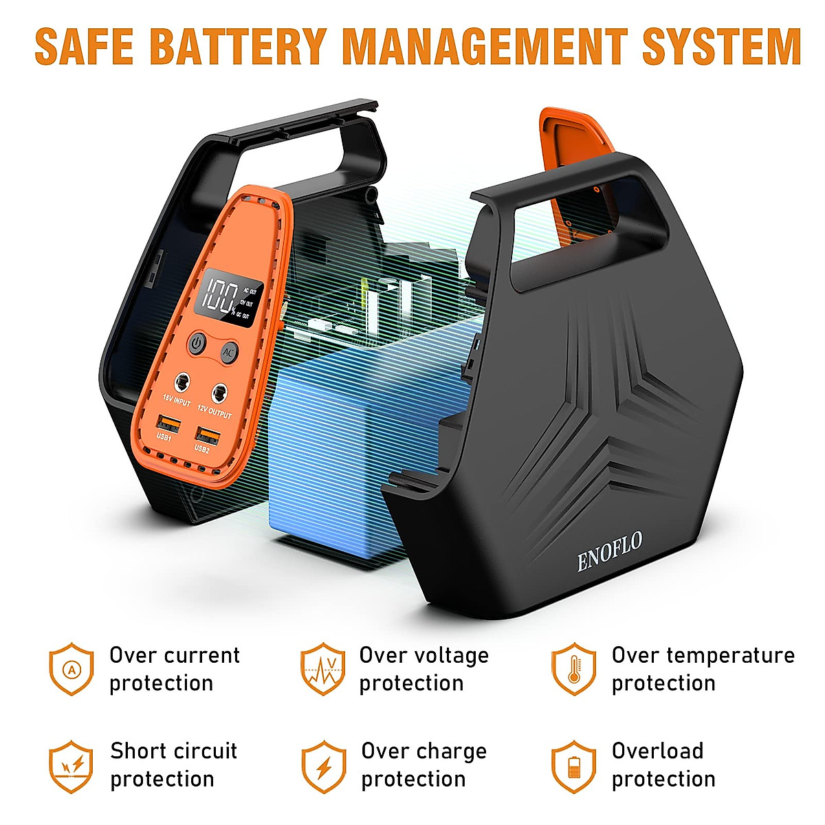 ENOFLO Power Bank with AC Outlet 26400mAh Portable Power Station 97Wh Solar Generator Battery Pack Portable Laptop Charger 100W Portable Power Bank 110V Battery Bank Laptop Battery Charger Portable