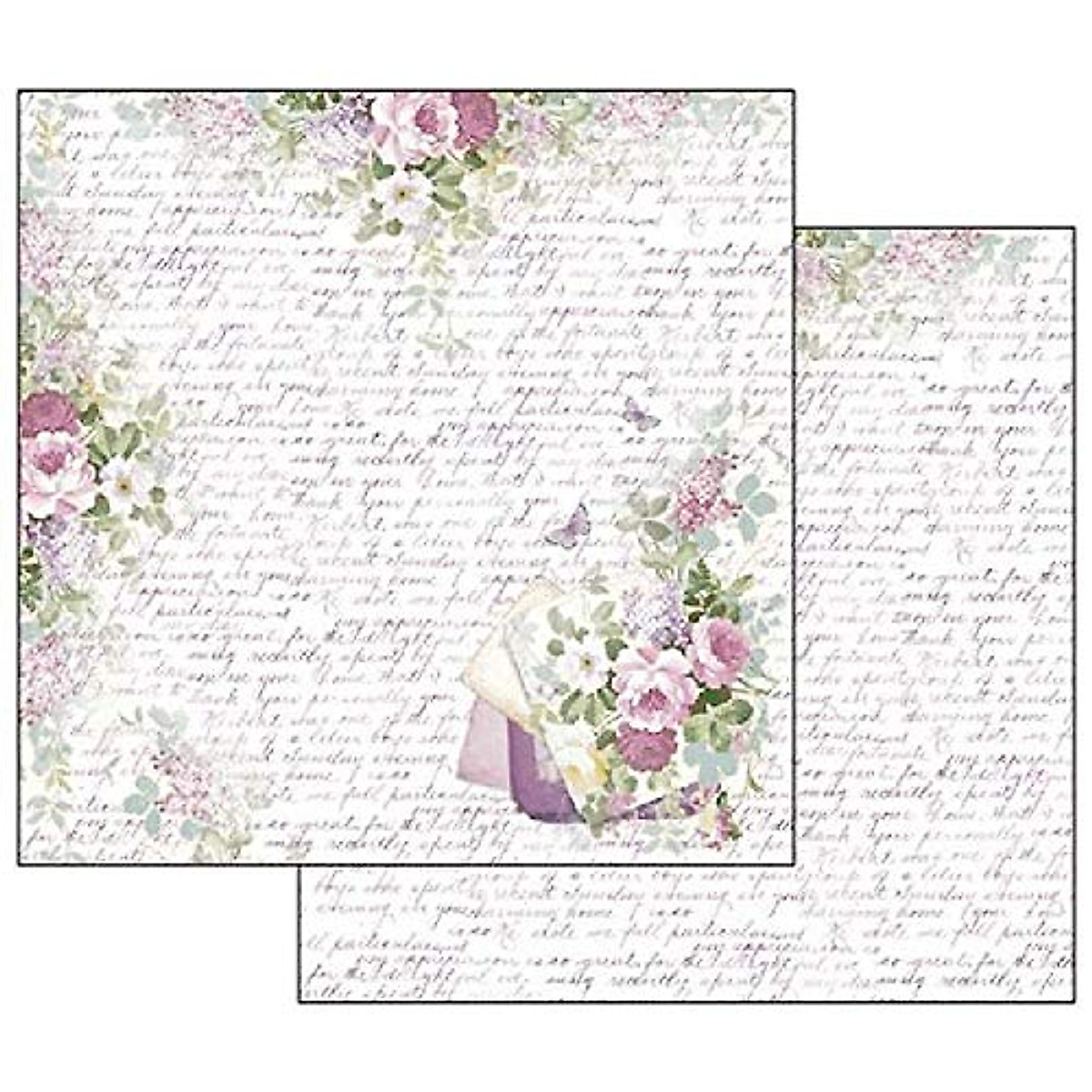 Stamperia International KFT Pack 10 sheets double face - Lilac, Multicoloured, 30.5 x 30.5 (12" x 12")