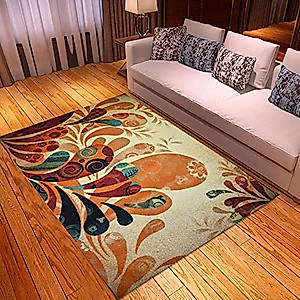 Magstonee Boho Retro Style Living Room Carpets, Indoor Large Area Rugs (39"x59"Melody)