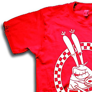 Mens Spongebob Squarepants Classic Shirt - Spongebob Krusty Krab T-Shirt (Red, Medium)