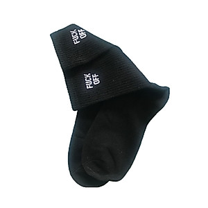 Qrupoad Mens Novelty Crew Tube Socks with Funny Sayings Unisex Cotton Socks