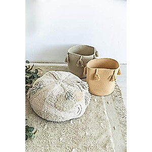 Lorena Canals Basket Woody Honey - Dk Honey, Lt Honey - Baskets - 9" x Ø 9" - 97% Cotton, 3% Other Fibres