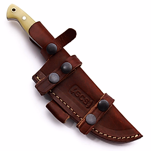 GCS Handmade Bone Handle D2 Tool Steel Chef Knife with leather sheath Full tang blade designed for Hunting & EDC GCS 179
