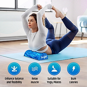 Yes4All Half Round EVA Foam Roller for Physical Therapy, Medium Density 12/18/24/36 inch Foam Rollers for Muscle Massage - Blue - 12 inch