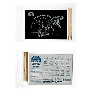 DINORY Scratch Art for Kids & Adults, Dinosaur Scratch Set 201 (20 Dinosaurs)