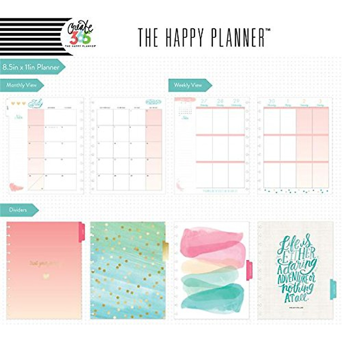 Me and My Big Ideas PLNE-03 Create 365 The Happy Planner Big, Stay Golden, Jul 2016 - Dec 2017