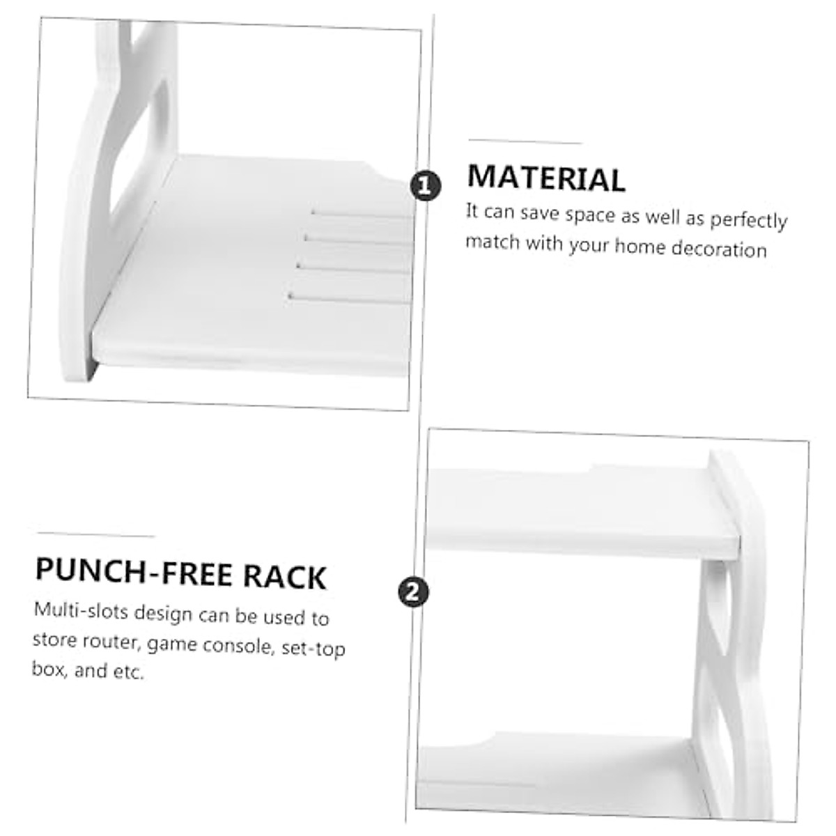 SOESFOUFU 1pc Router Rack Floating Wall Mounted Shelf Storage Shelves for Kitchen Storage Rack Monitor Wall Mounting Brackets Household Router Holder Home Storage Holder White Foam Board