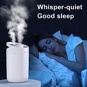 Air Humidifier, Top Filling Cool Mist Humidifier 3L Big Capacity Water Tank for Baby Bedroom Office Home 10 Hour Auto Shut-Off (3L-White)