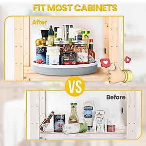 TRZZ Lazy Susan Turntable Organizer - 12-Inch Rotating Tray for Spices and Condiments Storage - Organize Kitchen and Fridge with Storage Container for Fridge, Pantry, and Cabinet - 1 Pack