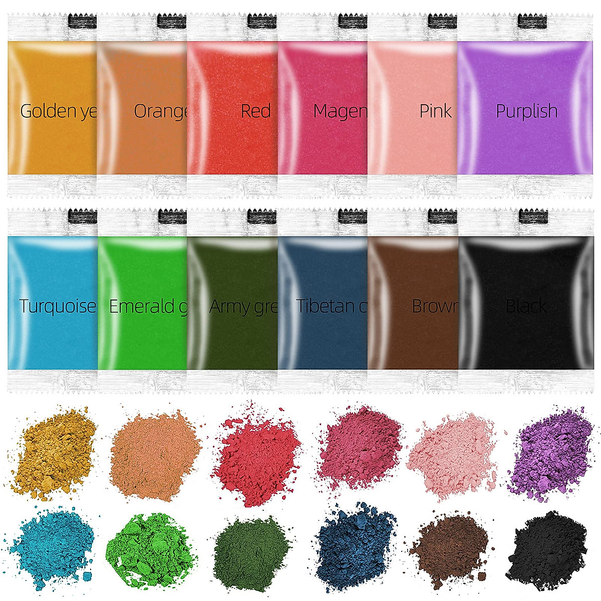 Tie Dye Powder, 12 Colors Dye Packets, Color Powder Packets Bright Fabric Dye, Tie Dye Party Supplies Suitable for Children and Adults（12Pack,10G Per Pack）