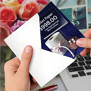 NobleWorks - Funny Happy Birthday Card with Envelope - Hilarious Quarantine, Toilet Paper Humor Greetings - Free Pearl Earrings C3708BDG