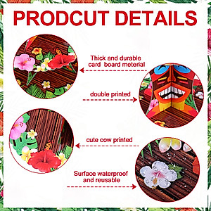 3 Tier Hawaiian Cupcake Stand Tiki Torch Cupcake Holder Luau Theme Cake Holder Decorations Tropical Cupcake Dessert Holder for Pool Beach Summer Graduation Birthday Party Supplies