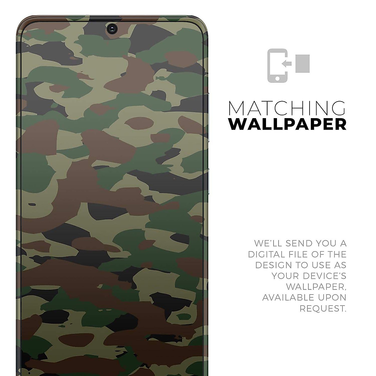 DesignSkinz Traditional Camouflage Protective Vinyl Decal Wrap Skin Cover Compatible with The Samsung Galaxy S20 (Screen Trim & Back Glass Skin)