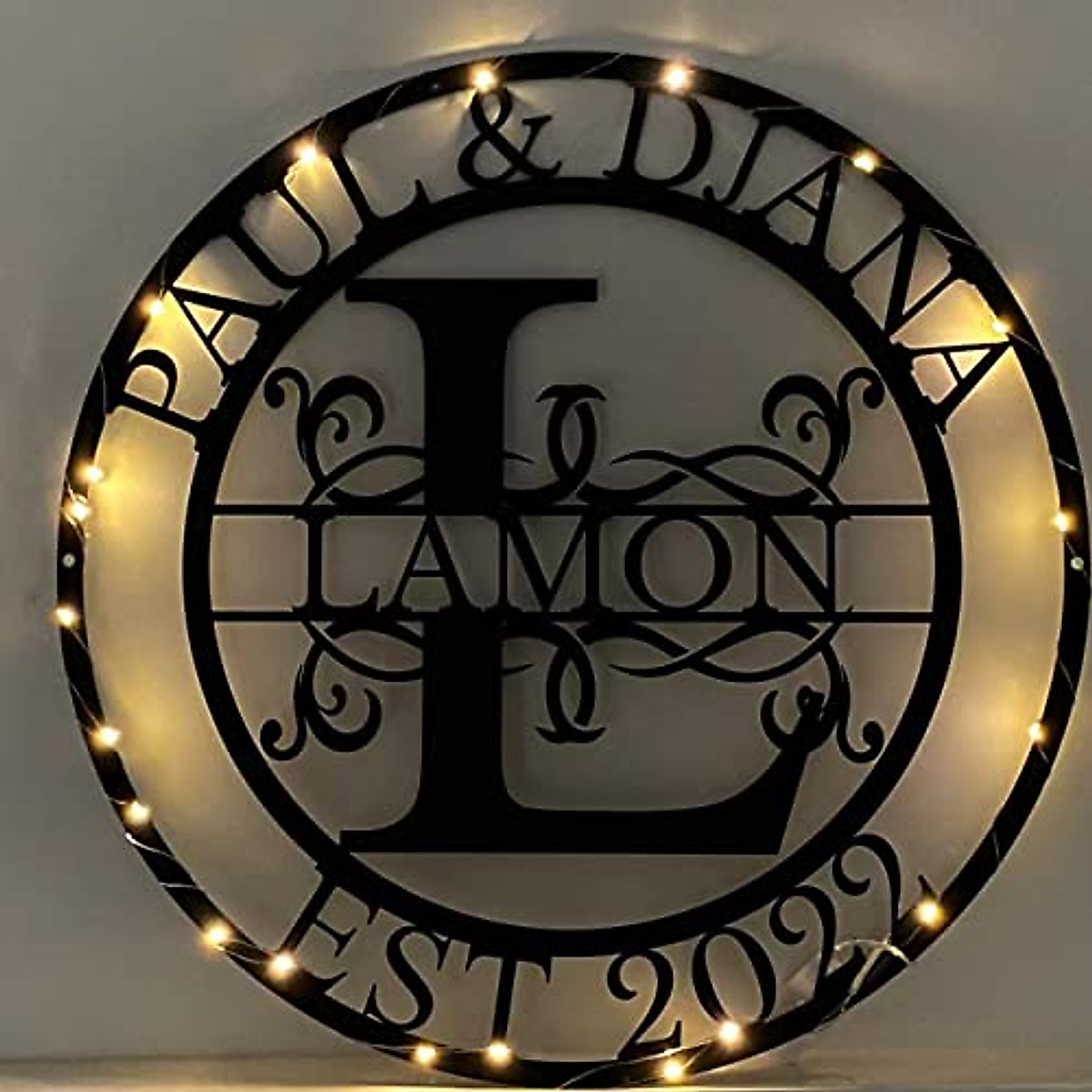 Metal Name Sign Personalized, Wedding Gift, Engagement Gift, Custom Gifts, Housewarming Gift, Family Name Sign, Matte Black