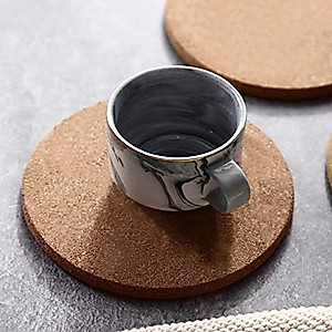 CRCHOM 8 Pack Cork Trivet Set 8" Diameter x 0.4" Thick Round Cork Hot Pads for Dishes, Pots, Pans and Plants