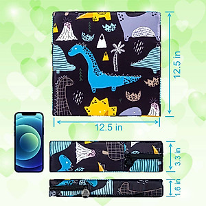 2PCS Booster Seat for Dining Table, Chair Increasing Cushion for Toddler Baby Kids, Portable Dismountable Adjustable Highchair Booster - Dinosaur Black