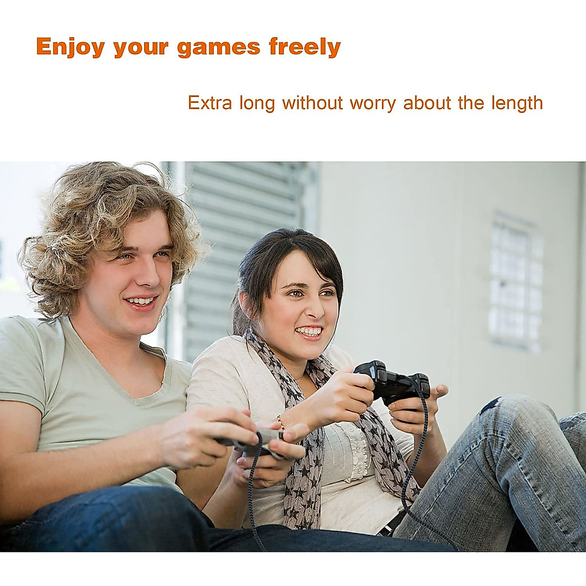 2-Pack 10Ft Long Micro USB Cable Controller Charging Cable Compatible with Playstation 4 DualShock 4 PS4 Slim/Pro, Xbox One, Galaxy S7 S6 Edge/J7 and More