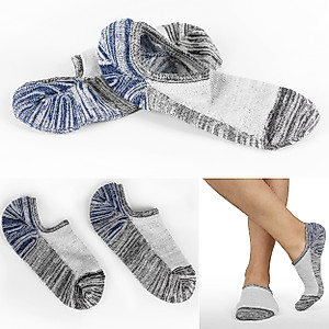 Mottee&Zconia Mens No Show Socks Casual Low Cut Non-Slide Socks Mesh Top Cotton Sock 5 Pack Size11-13