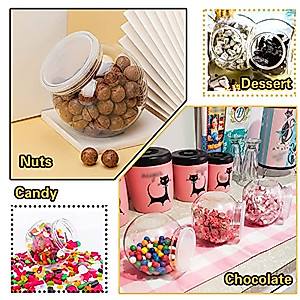 Woozettn Candy Jars with Lids,3 Pack-48 Oz Plastic Candy Jars Clear Cookie Container,Perfect Canister Container for Wedding & Home Décor Centerpiece,Decorative Kitchen Storage Jar